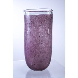 Glasvase Oval LUXOR, handmade, lila, 11,5x7x25,5cm