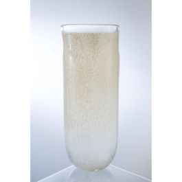 Glasvase Oval LUXOR, handmade, creme, 16x9,5x41cm